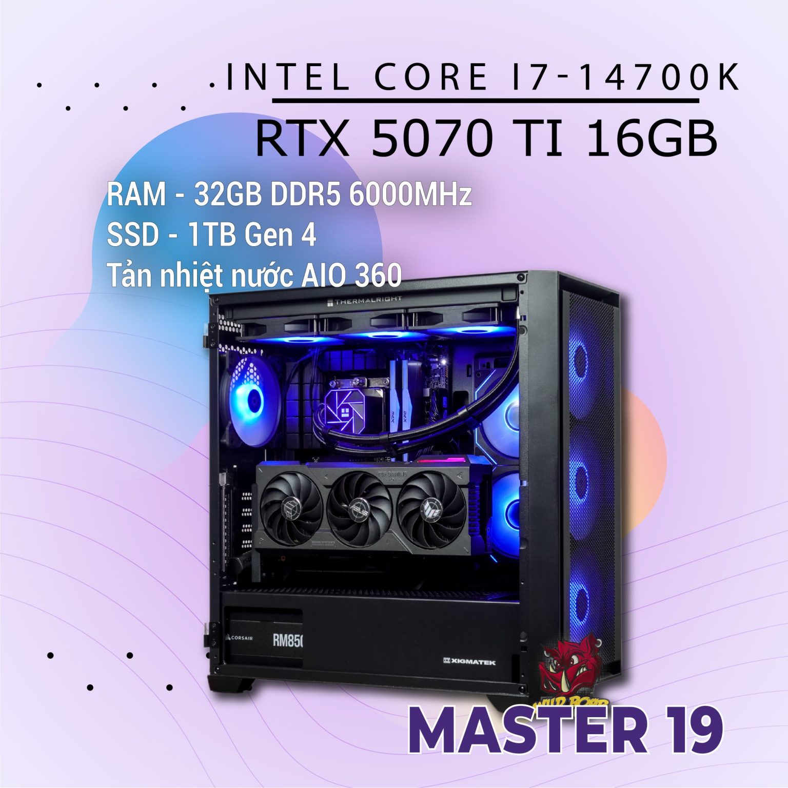CẤU HÌNH GAMING MASTER 19 i7-14700K/RTX5070TI/D5 - Wild Boar Store ...
